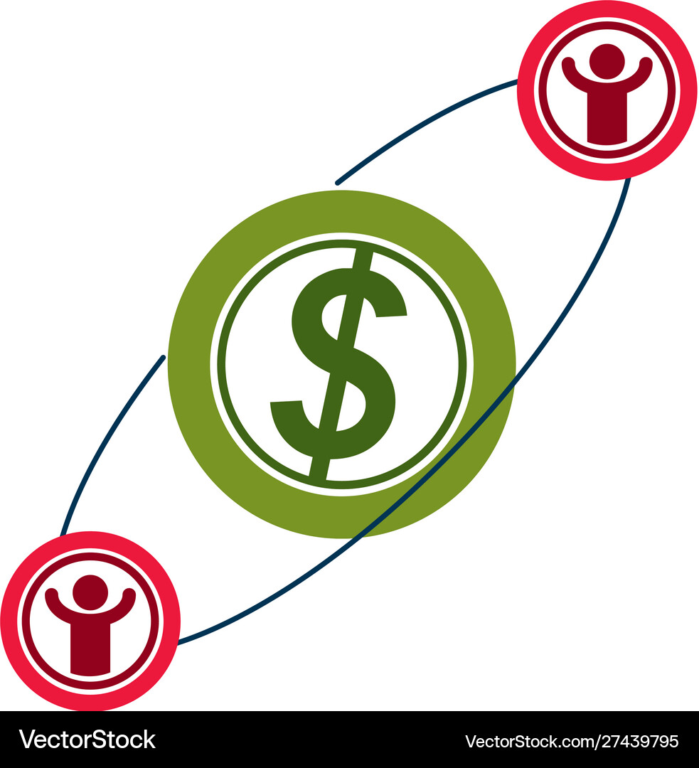 Financial system conceptual logo unique symbol Vector Image
