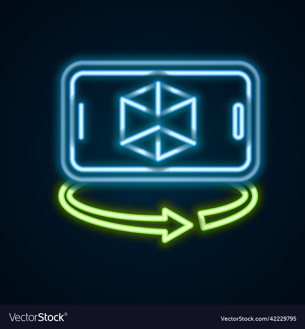 Glowing neon line 3d modeling icon isolated Vector Image