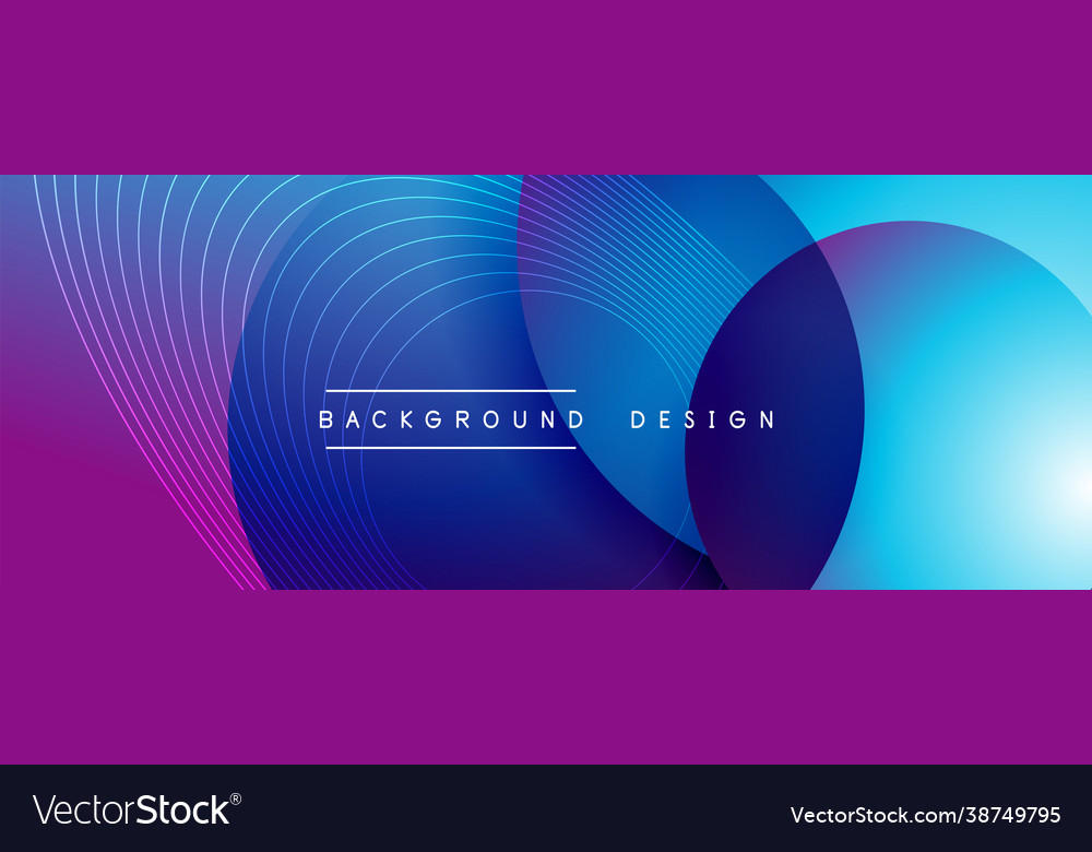 Gradient circles with shadows techno Royalty Free Vector