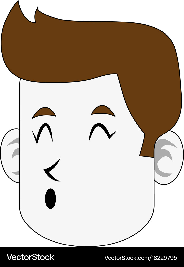 Happy man face Royalty Free Vector Image - VectorStock