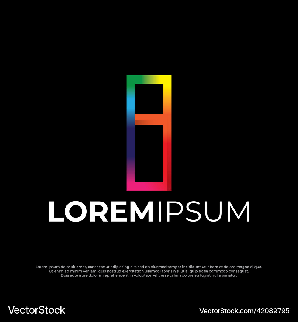 Initial letter i colorful modern digital alphabet Vector Image
