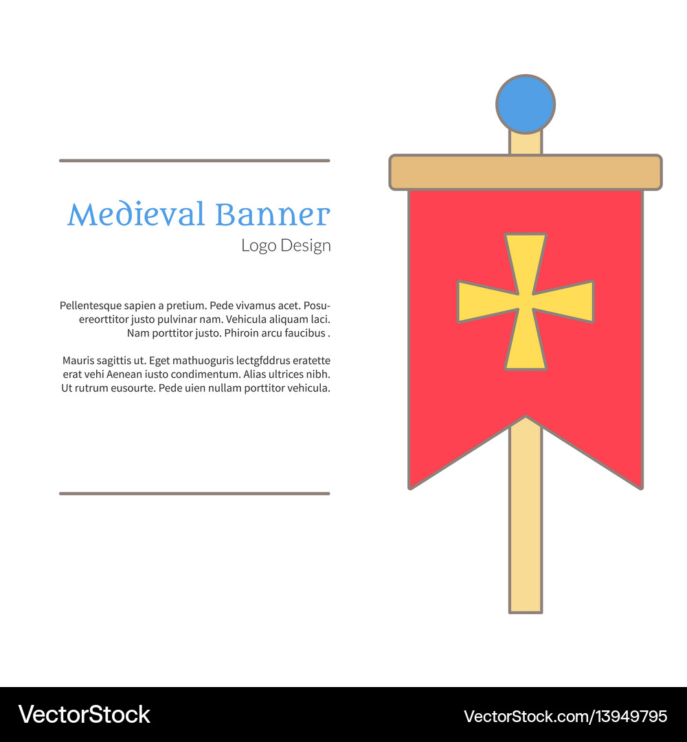 Medieval colorful logo emblem template flat style Vector Image