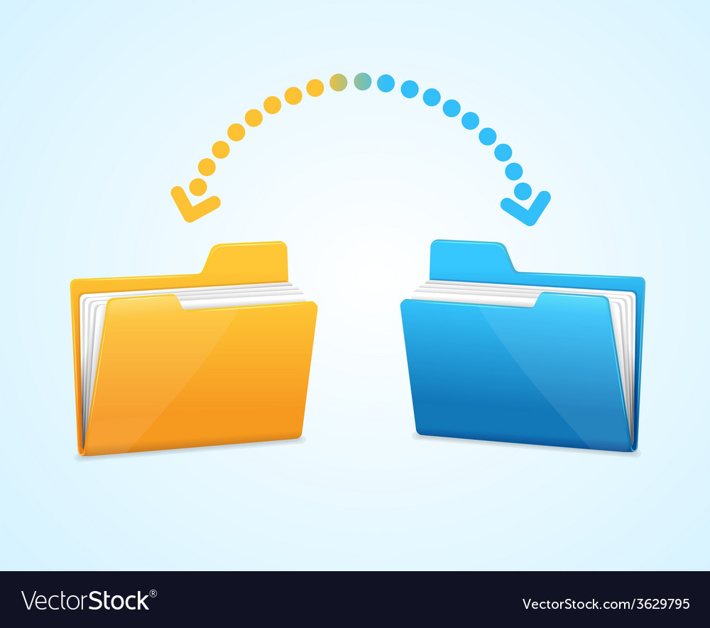 Moving Documents Between Two Folders Royalty Free Vector