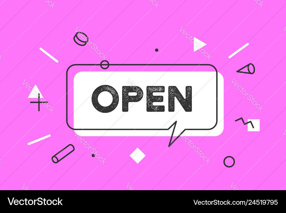 Open banner speech bubble poster and sticker Vector Image
