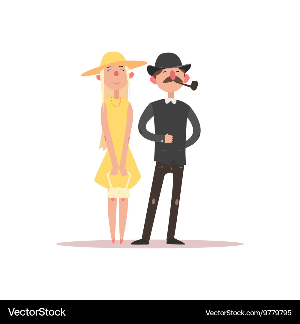 Posh dressed adult couple Royalty Free Vector Image