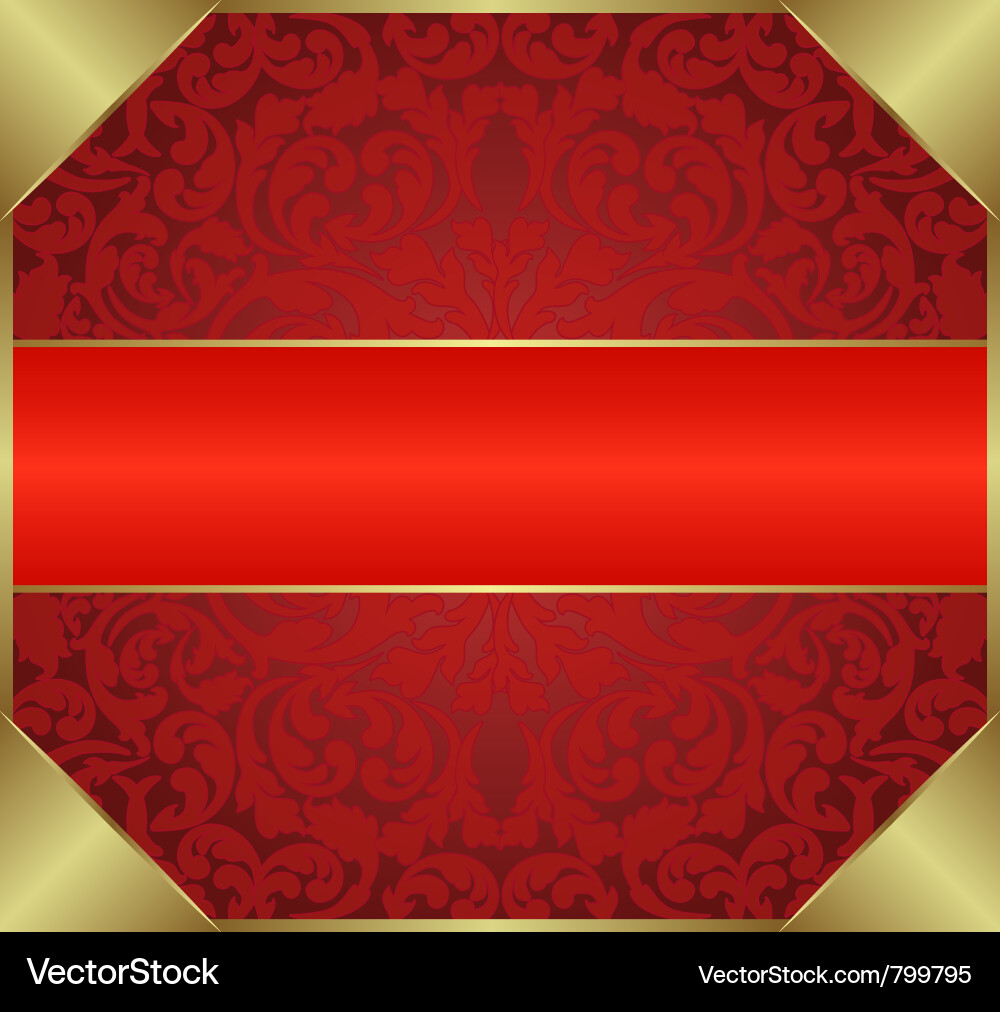 Red background with floral ornaments Royalty Free Vector