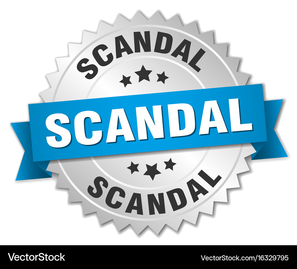 Scandal round isolated silver badge Royalty Free Vector
