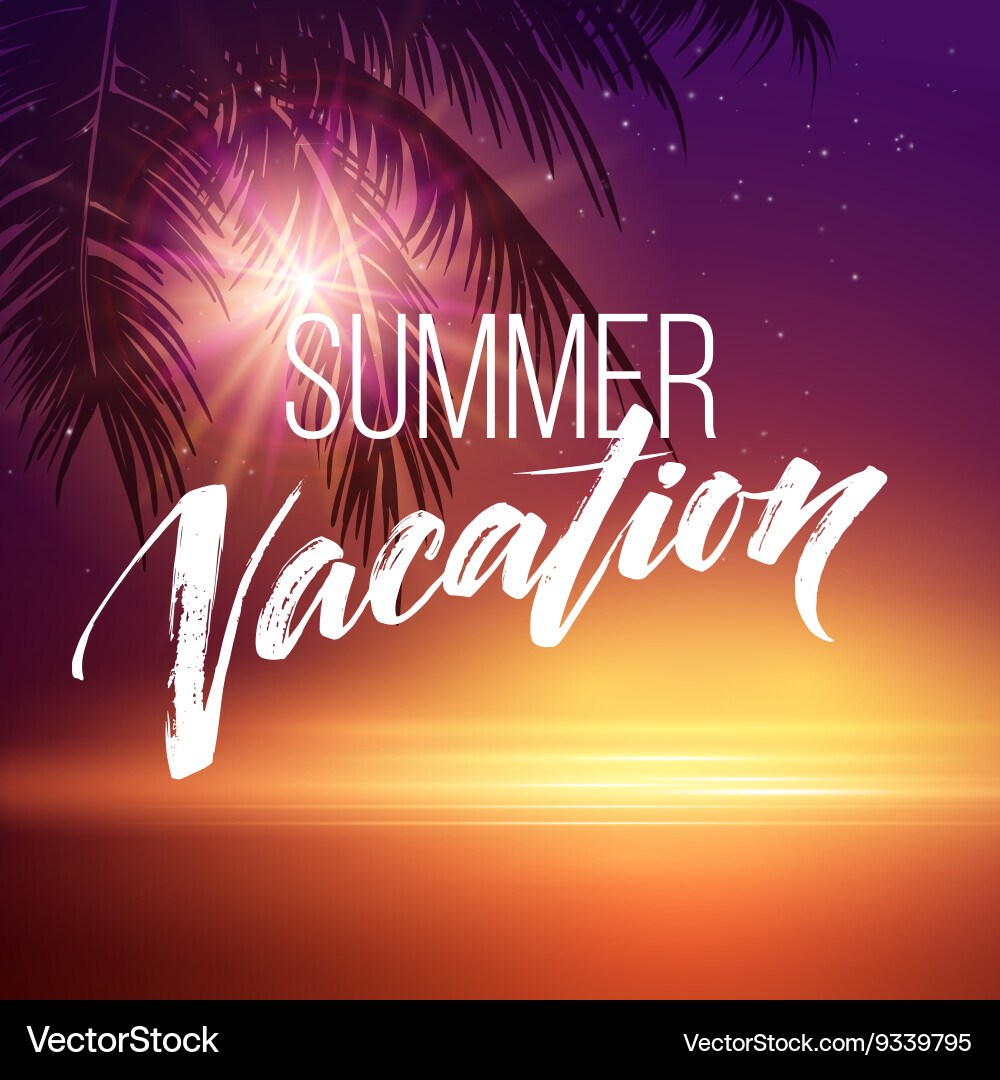 Summer vacation handwriting typography lettering Vector Image