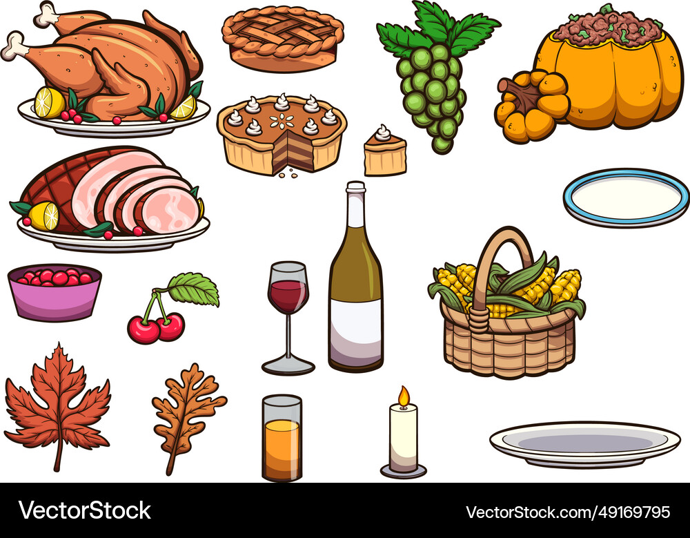 Thanksgiving food Royalty Free Vector Image - VectorStock