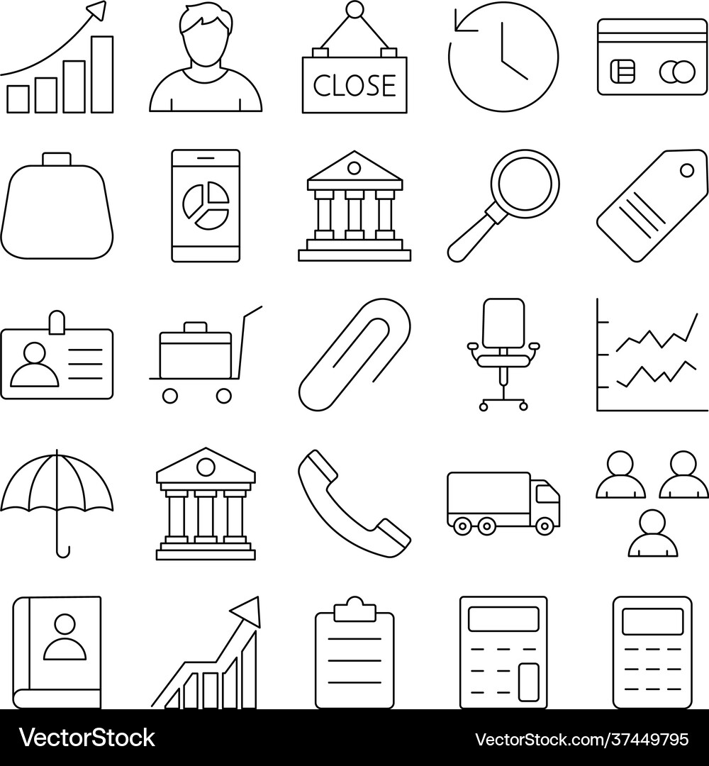 Trade icons pack every single icon can easily mod Vector Image