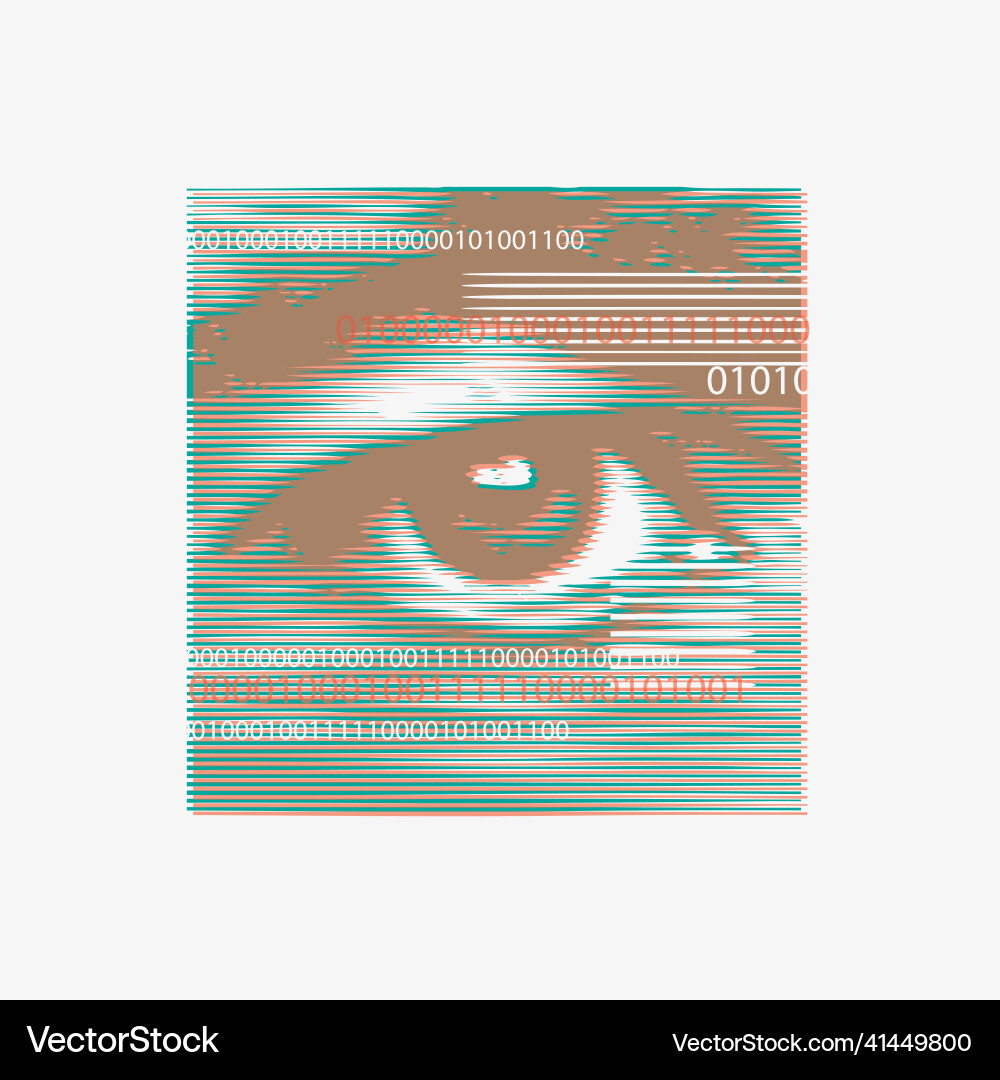 Abstract banner with a human eye and numbers Vector Image