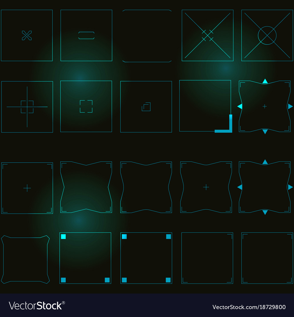 Abstract square hud elements Royalty Free Vector Image