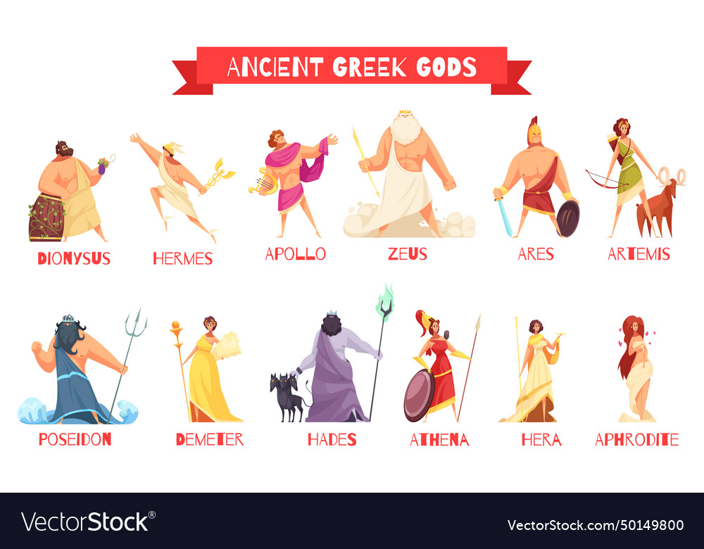 Ancient greek gods set Royalty Free Vector Image