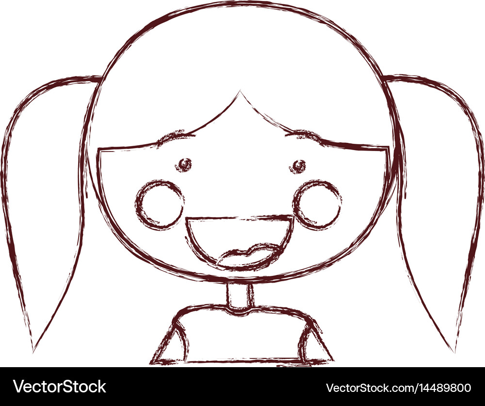 Blurred contour smile expression cartoon half body