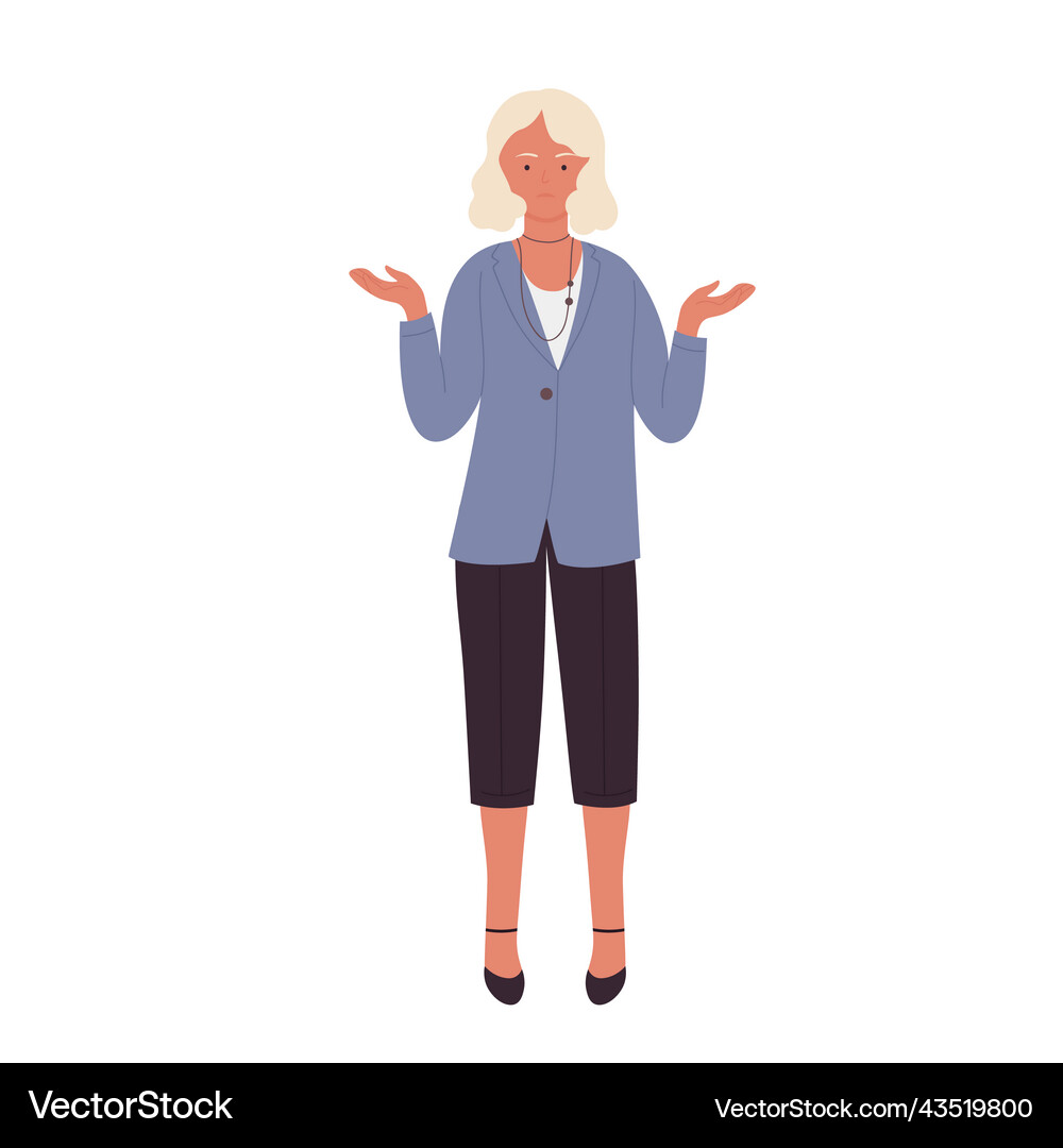 Confused teacher woman Royalty Free Vector Image