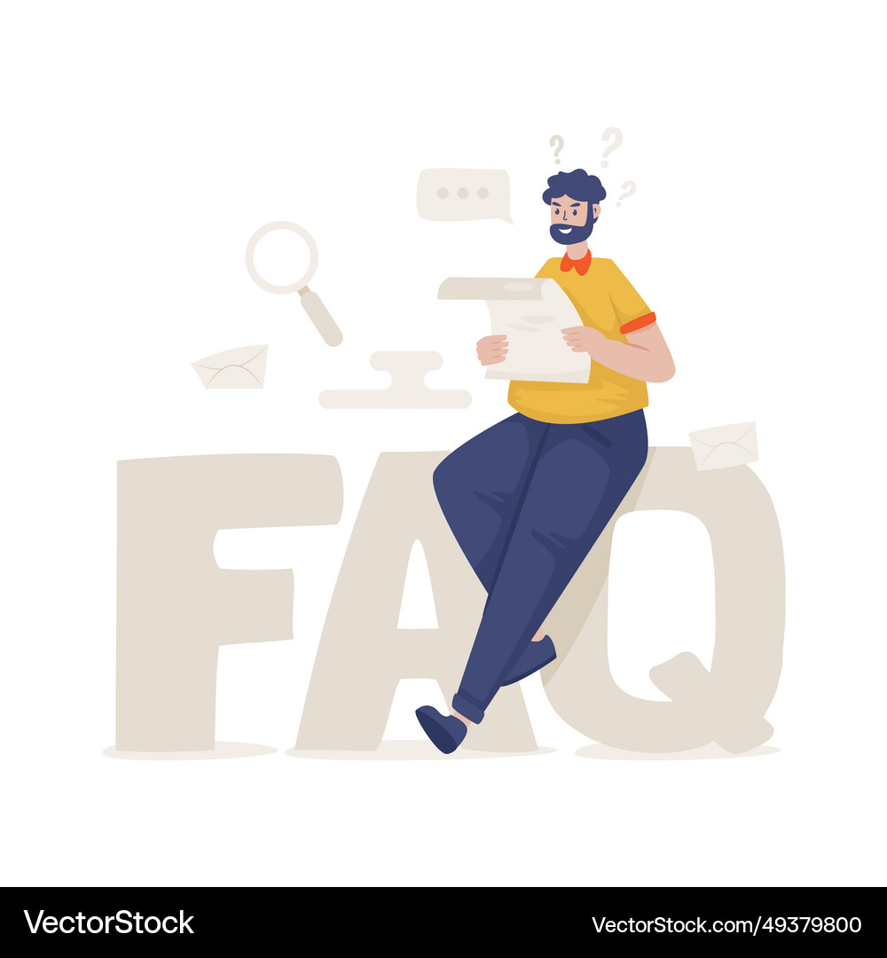 Faq information guides blogger website page Vector Image