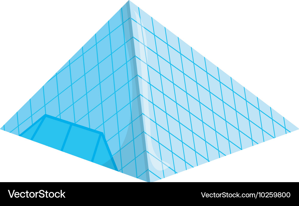 Louvre glass pyramid icon Royalty Free Vector Image