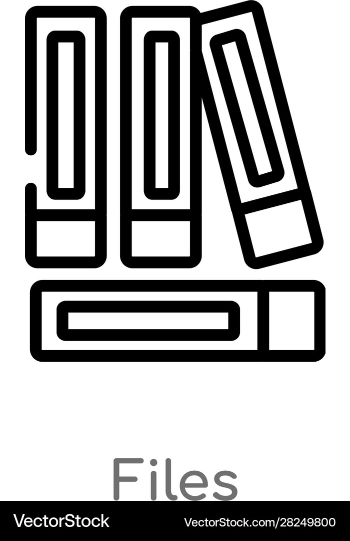 Outline files icon isolated black simple line Vector Image