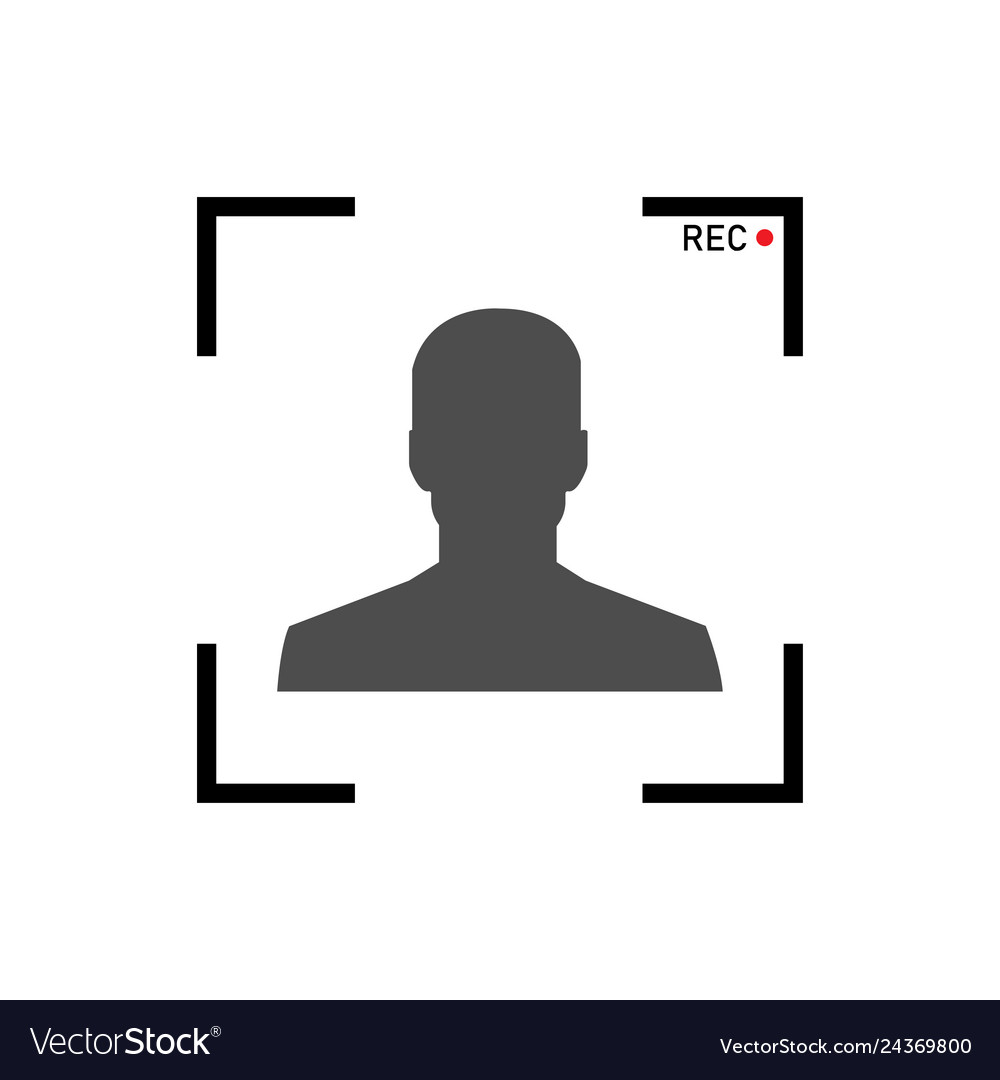 Rec icon camera frame view screen people Vector Image