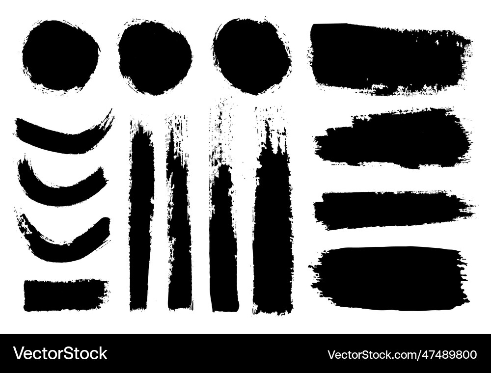 Set of brushes text frames and grunge Royalty Free Vector