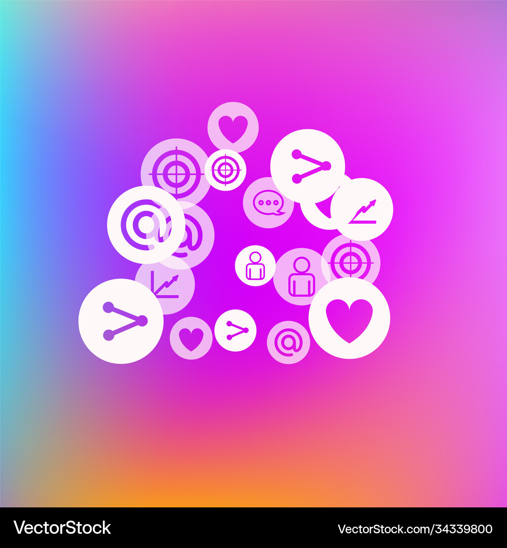Social media marketing communication networking Vector Image