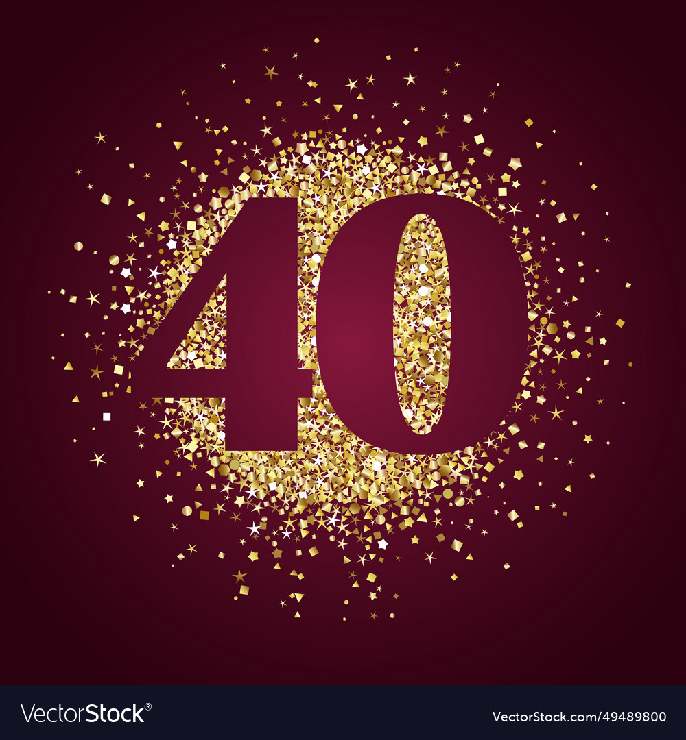Sparkling textured number 40 Royalty Free Vector Image
