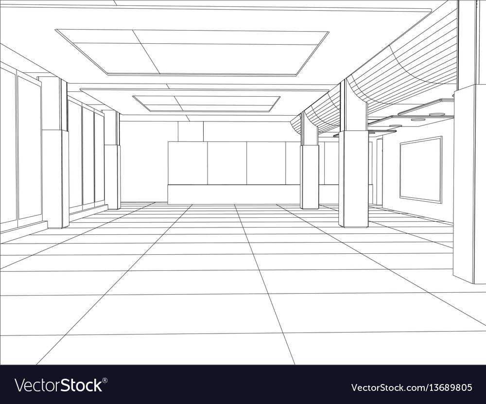 A modern interior room Royalty Free Vector Image