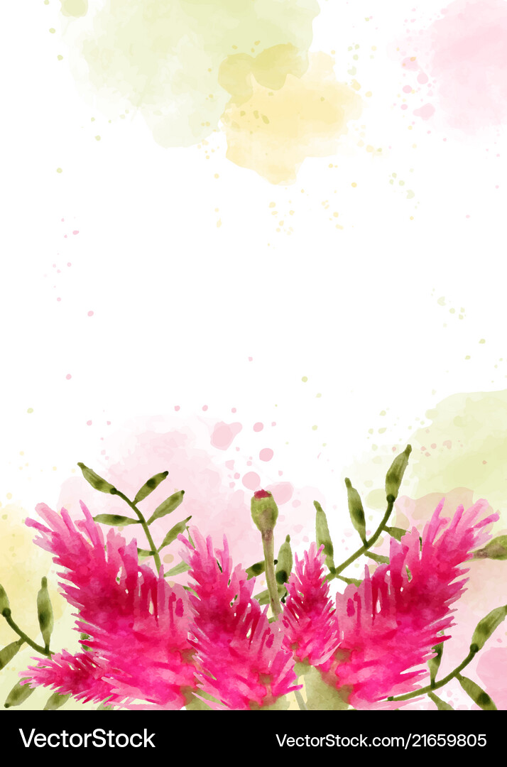 Beautiful hand painted floral background Vector Image