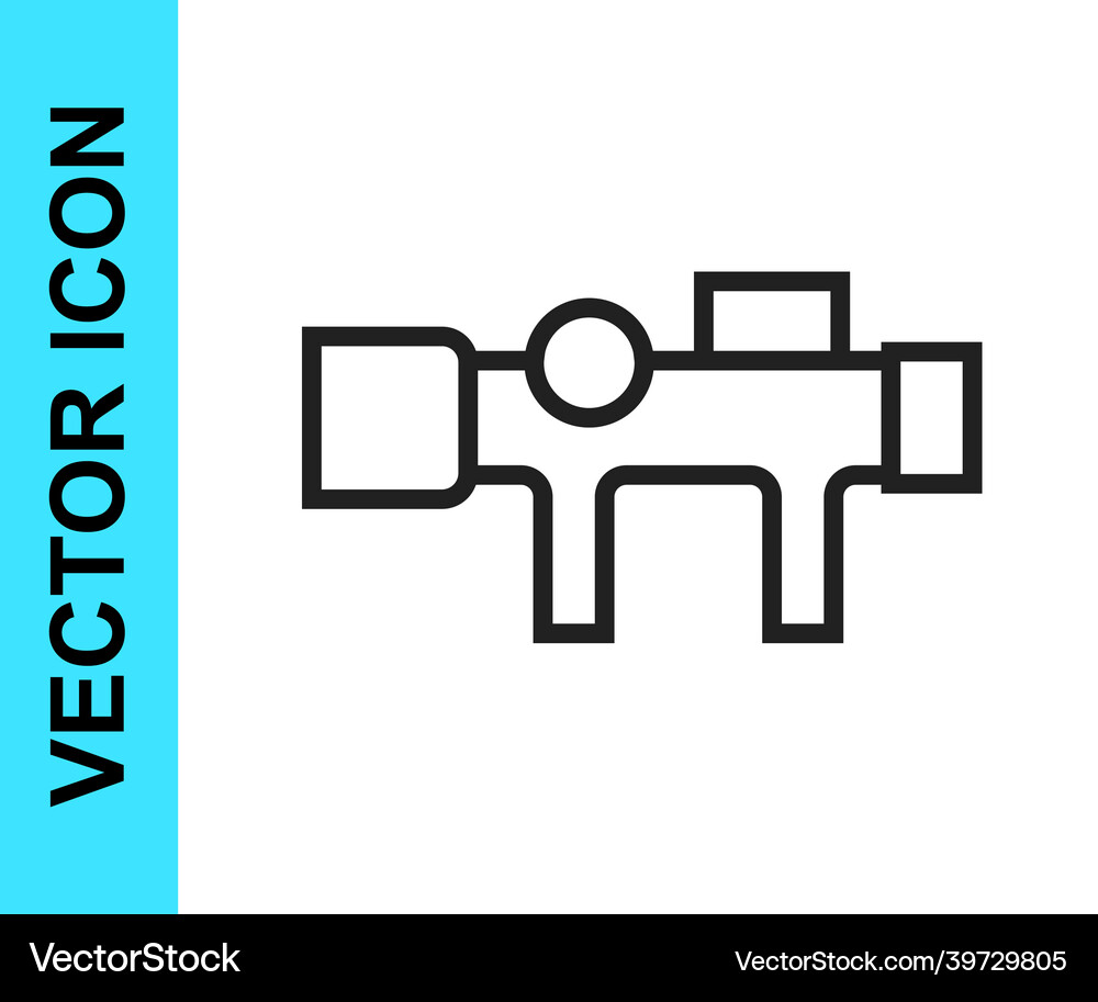 Black line sniper optical sight icon isolated Vector Image