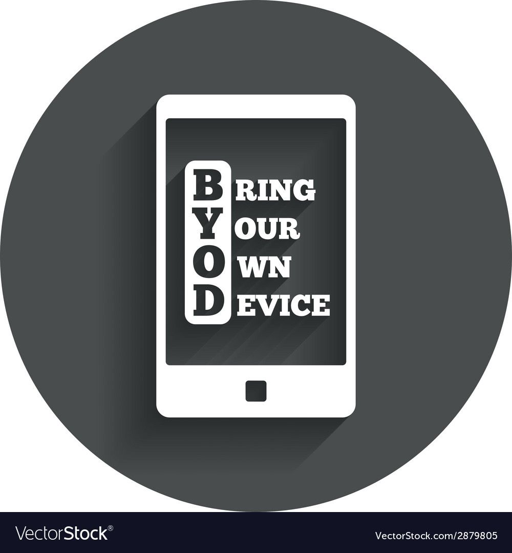 Byod sign icon bring your own device symbol Vector Image