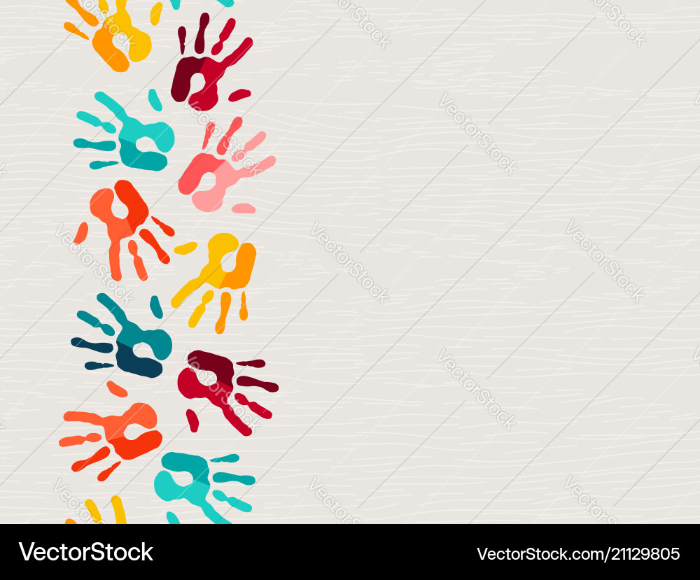Color human hand print background concept Vector Image