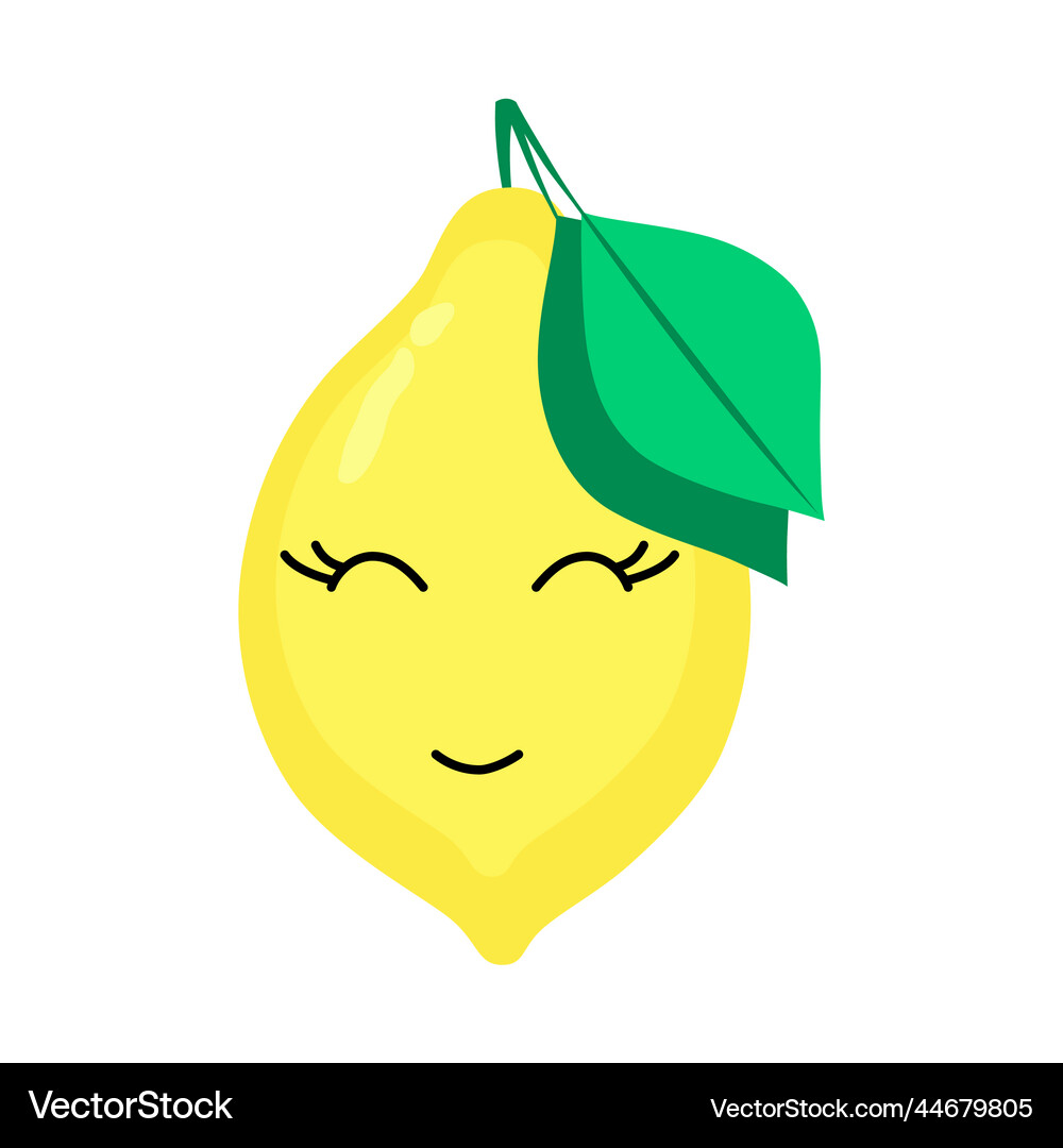 Cute funny cartoon lemon character Royalty Free Vector Image