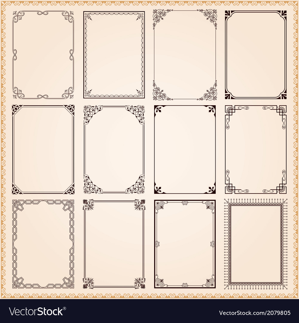 Decorative frames and borders Royalty Free Vector Image