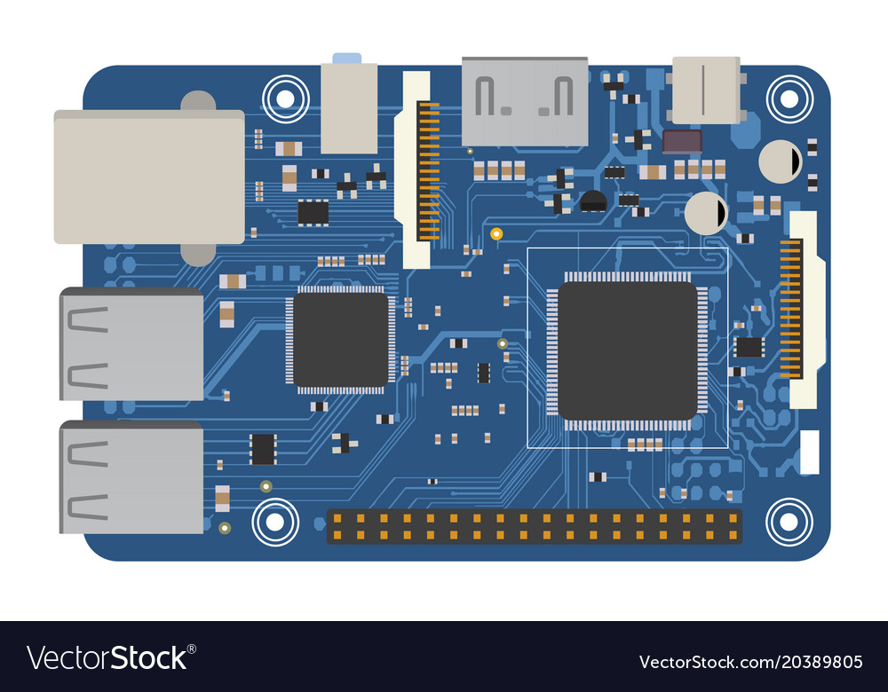 Diy electronic mega board with a microprocessor Vector Image