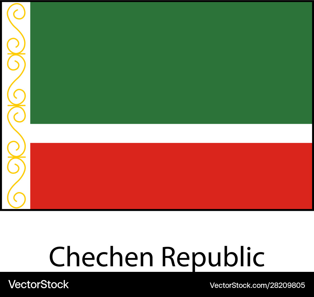 Flag chechen republic in official colors Vector Image