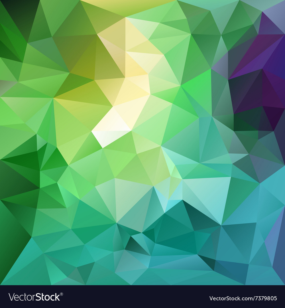 Fresh spring blue green polygon triangular Vector Image