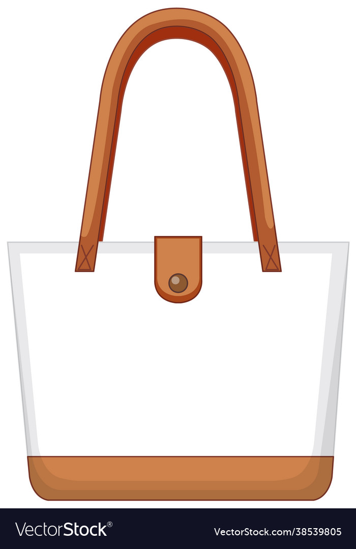 Front basic white handbag isolated Royalty Free Vector Image