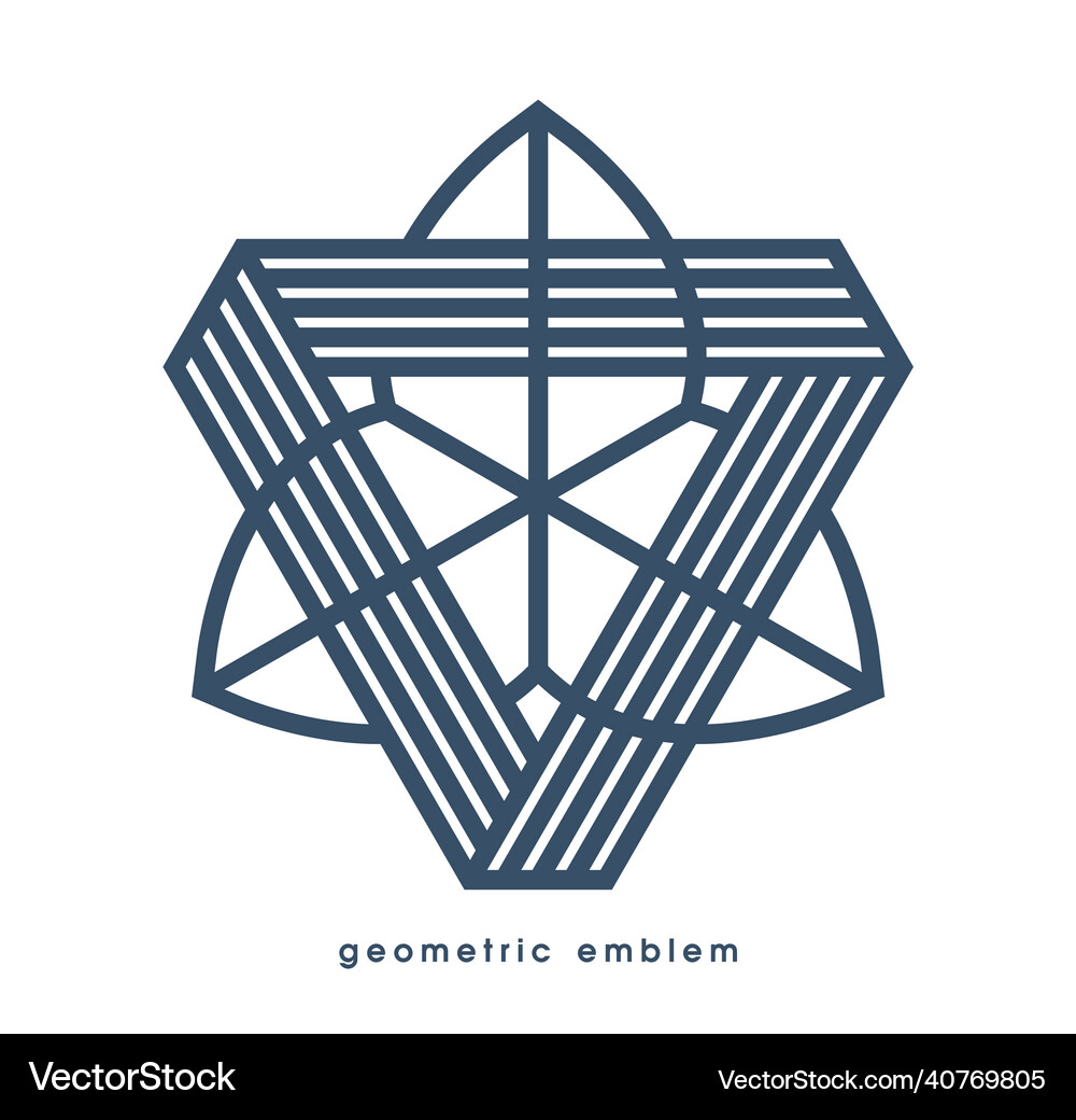 Geometric line art logo isolated on white Vector Image