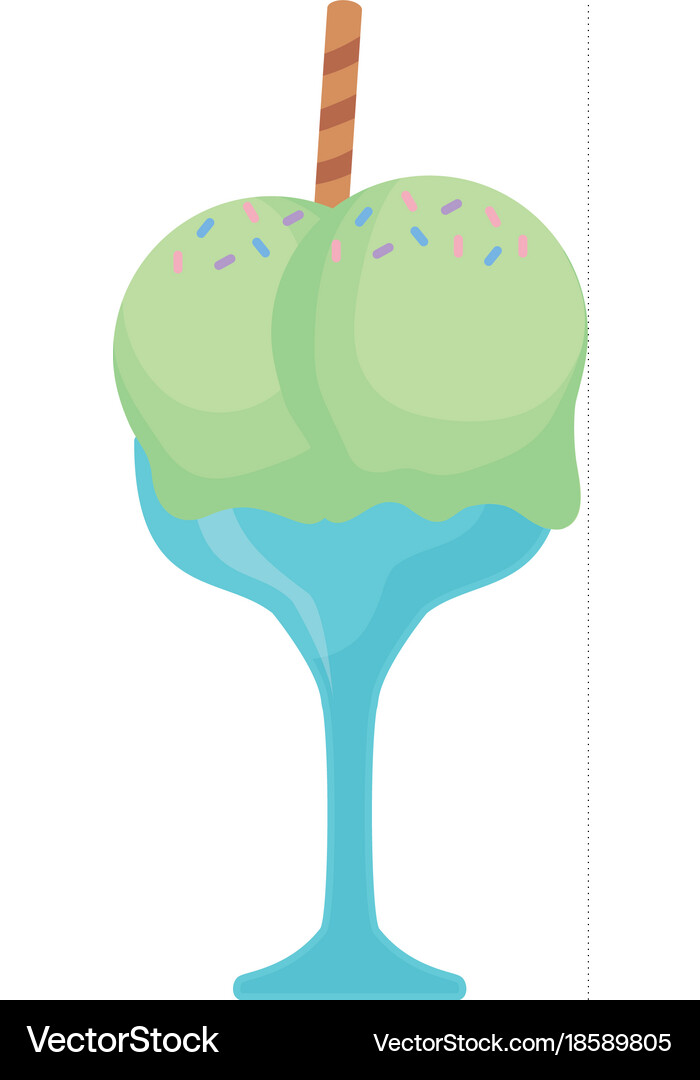 Glass with ice cream Royalty Free Vector Image