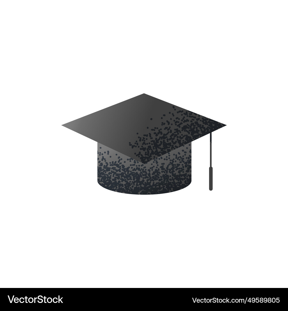 Graduation cap cartoon icon isolated Royalty Free Vector