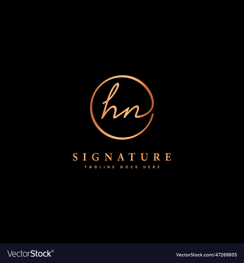 H n hn initial letter handwritten signature logo Vector Image H n hn initial letter handwritten signature logo Vector Image