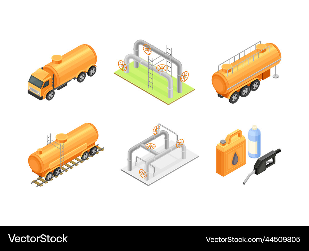 Oil and gas industry elements set extraction Vector Image
