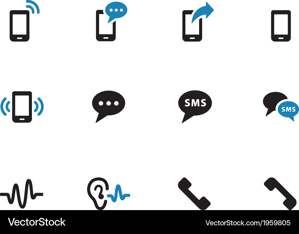Phone duotone icons on white background Royalty Free Vector