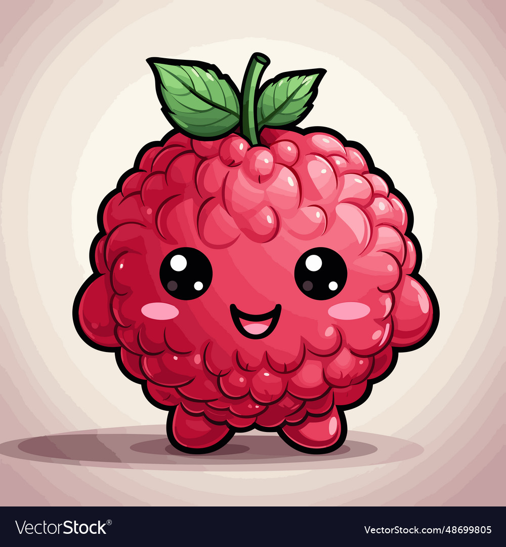 Raspberry hand-drawn comic doodle Royalty Free Vector Image
