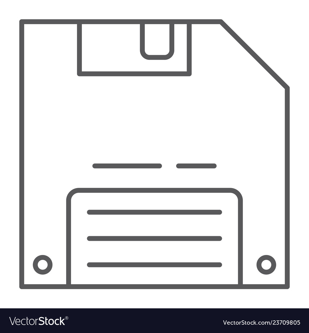 Save game thin line icon data and disk diskette Vector Image