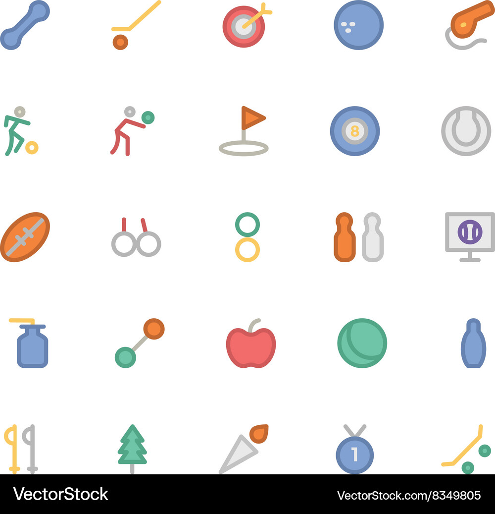 Sports colored icons 2 Royalty Free Vector Image