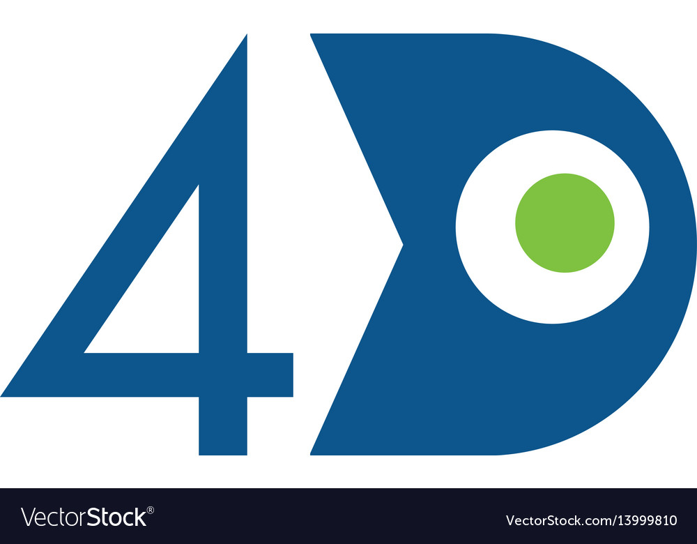 4d Logo Design Konzept Lizenzfreies Vektorbild