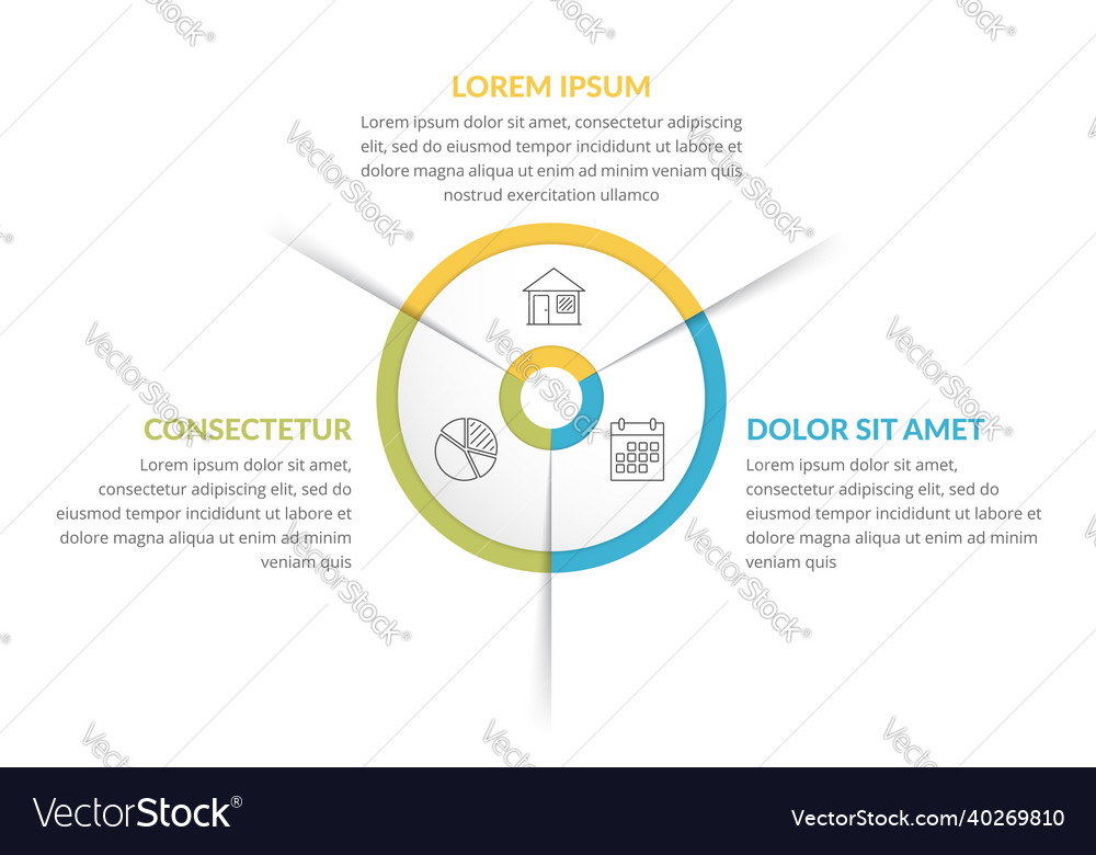 Circle infographics - three elements Royalty Free Vector