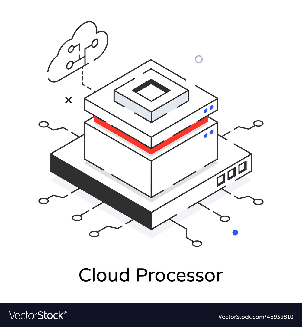 Cloud processor Royalty Free Vector Image - VectorStock