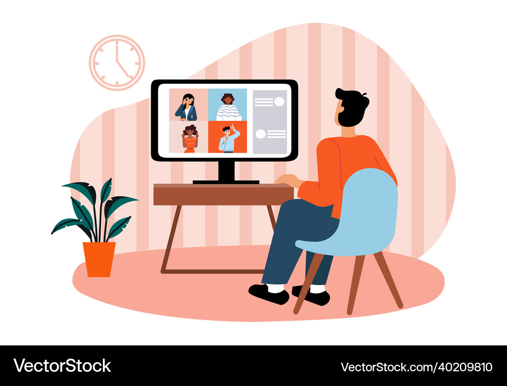 Concept of virtual meeting Royalty Free Vector Image